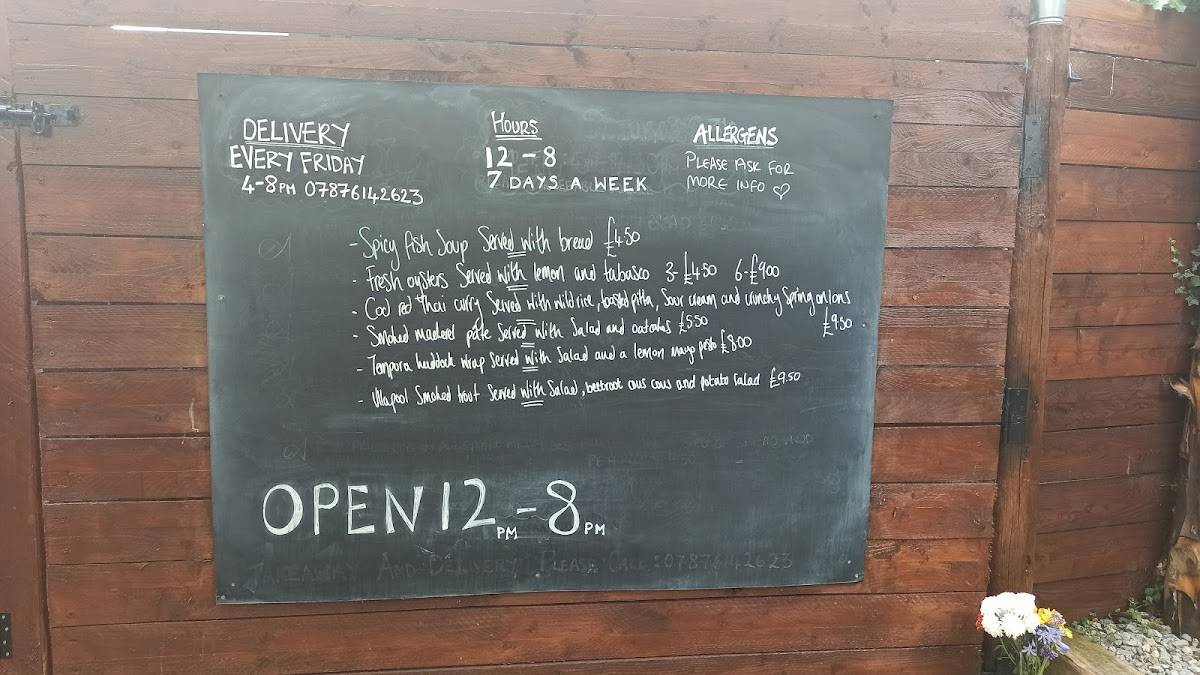 Menu at Seafood Shack restaurant, Ullapool