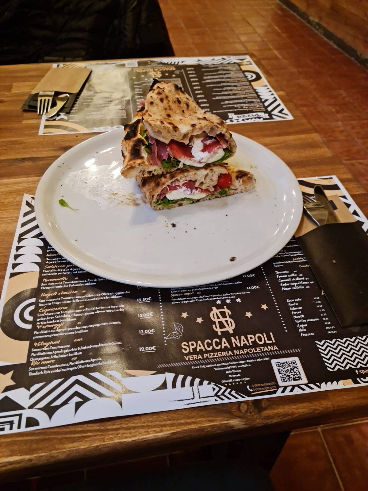 Speisekarte von Spacca napoli restaurant, Wien