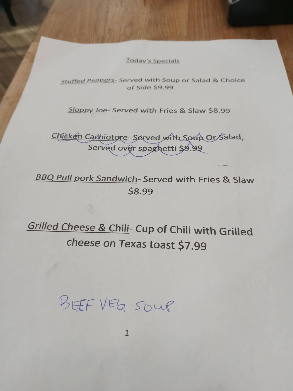 Menu at Sunrise Eatery restaurant, Zephyrhills, Gall Blvd