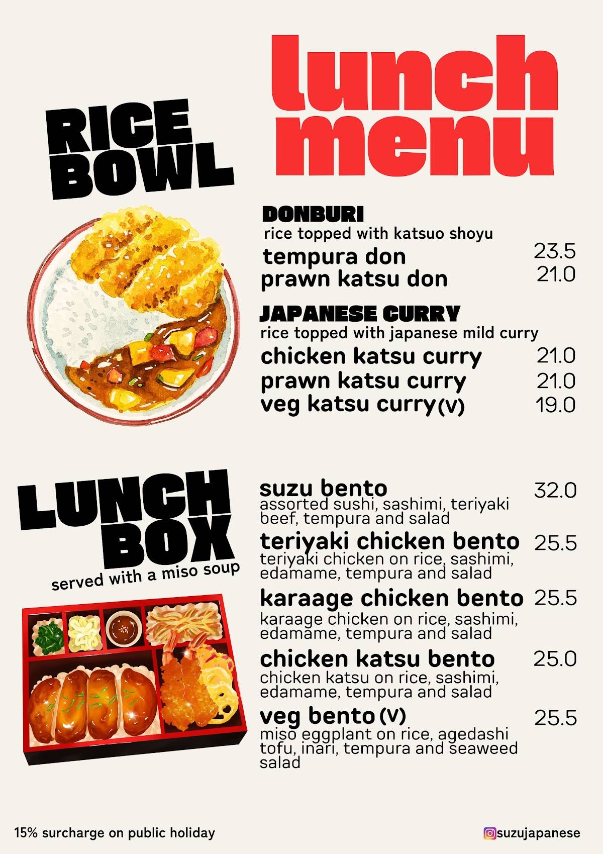 Menu at Suzu Japanese dining n bar, Port Macquarie