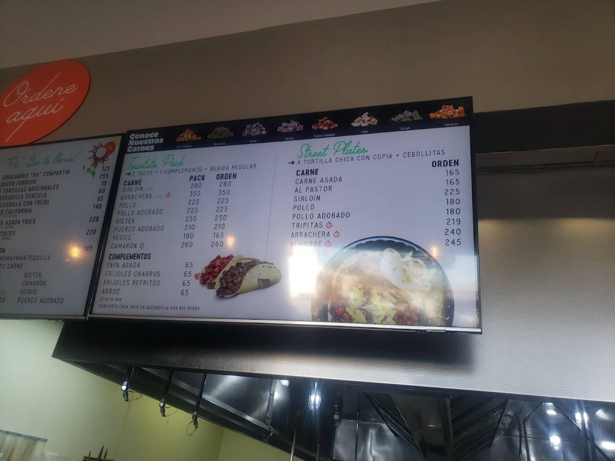 Carta del restaurante Taco Tote, Ciudad Juarez, Av. Adolfo López Mateos