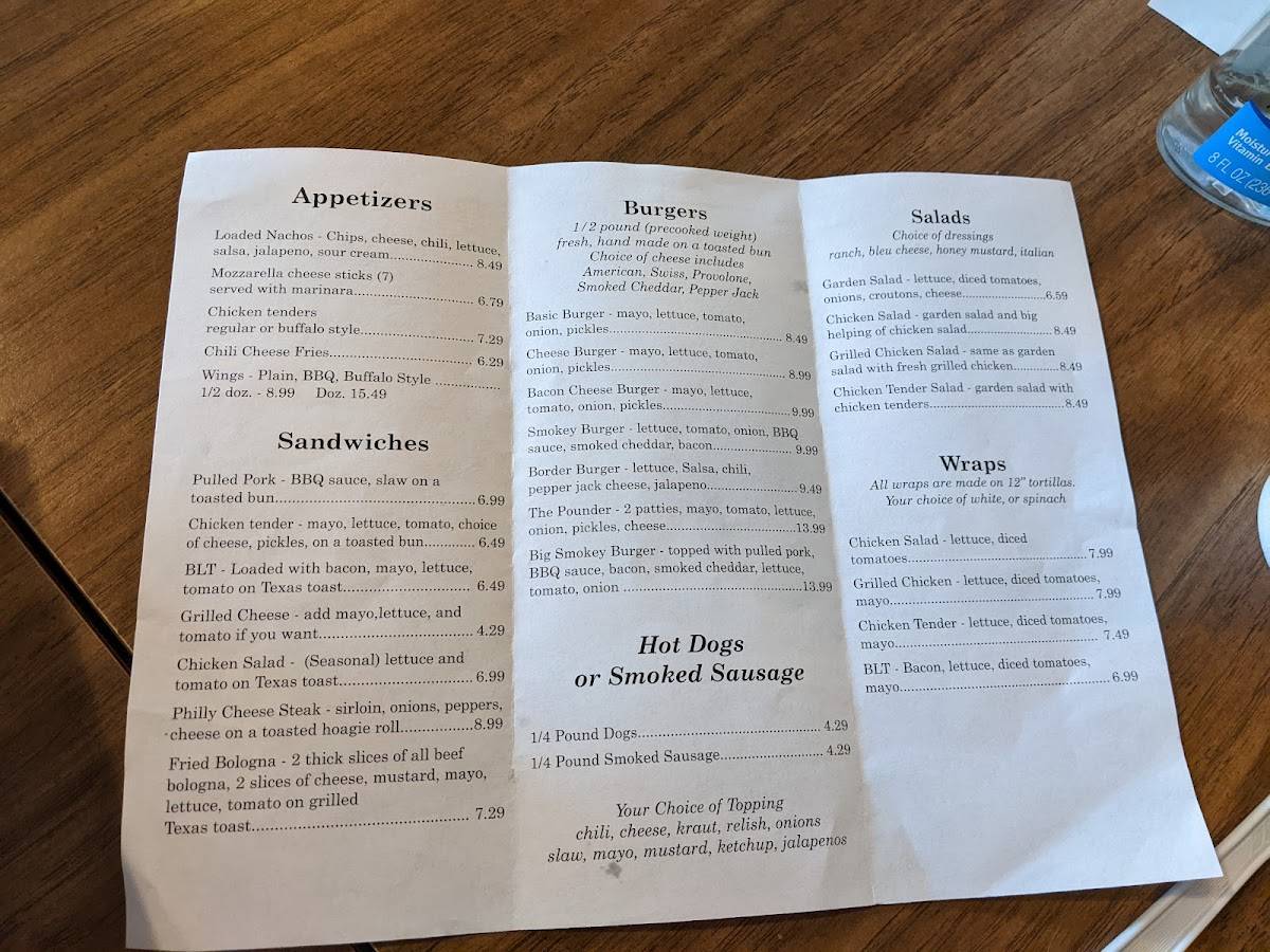 Menu at The Chow Hall restaurant, Knoxville