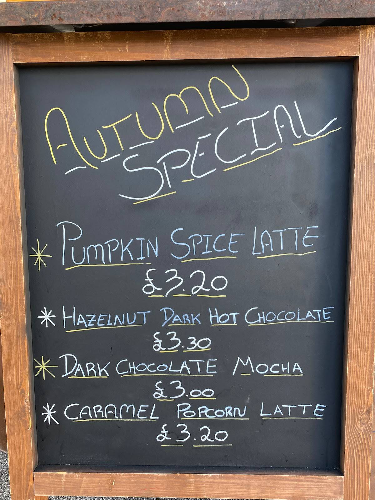 Menu at The Coffee Van cafe, Reading, Trooper Potts Way
