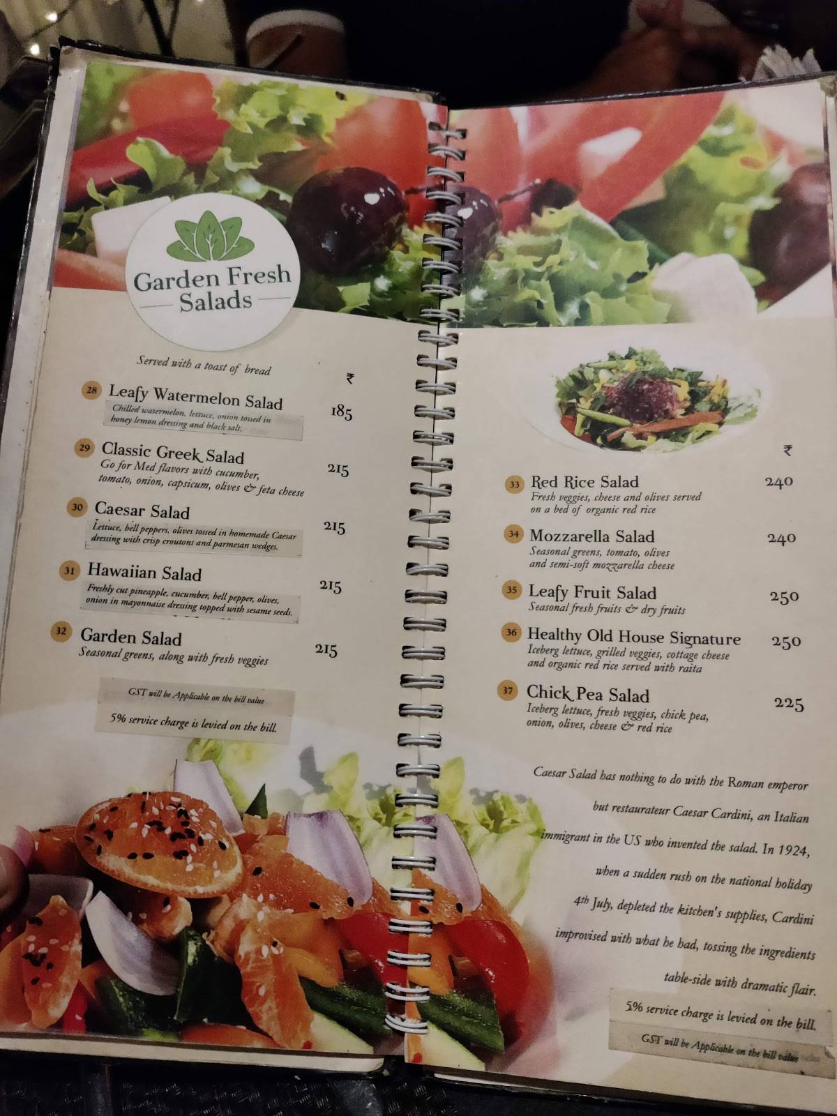 Menu at The Old House, Mysuru, 451