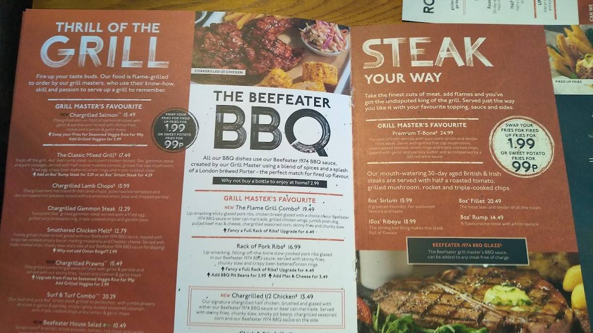 Menu at The Pemberton Beefeater pub & bar, Llanelli
