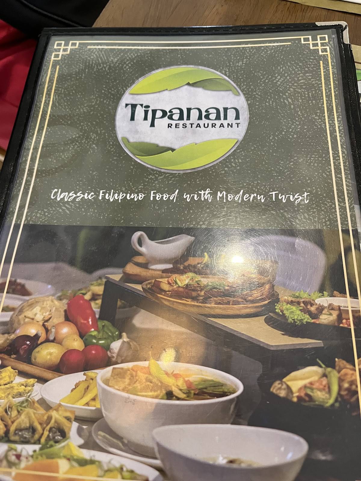 Menu at Tipanan Restaurant, Tagaytay