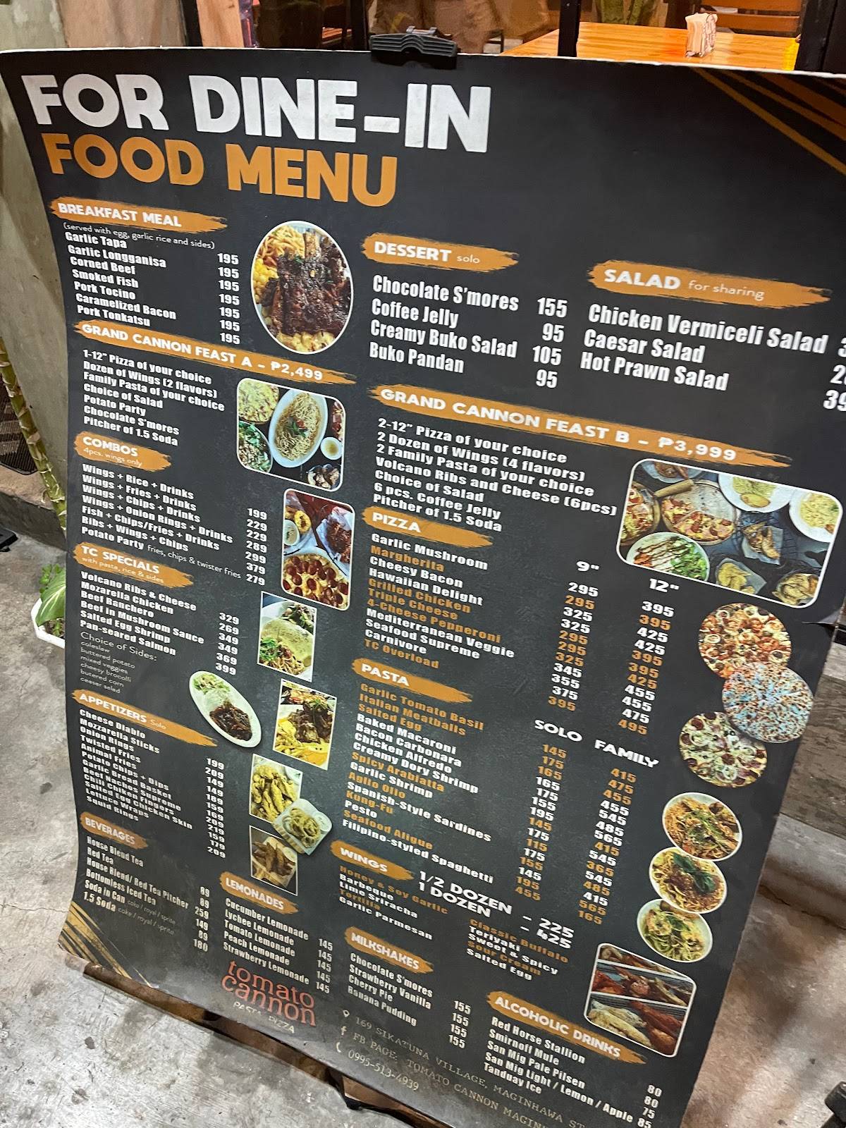 Menu at Tomato Cannon - Maginhawa Branch restaurant, Quezon City