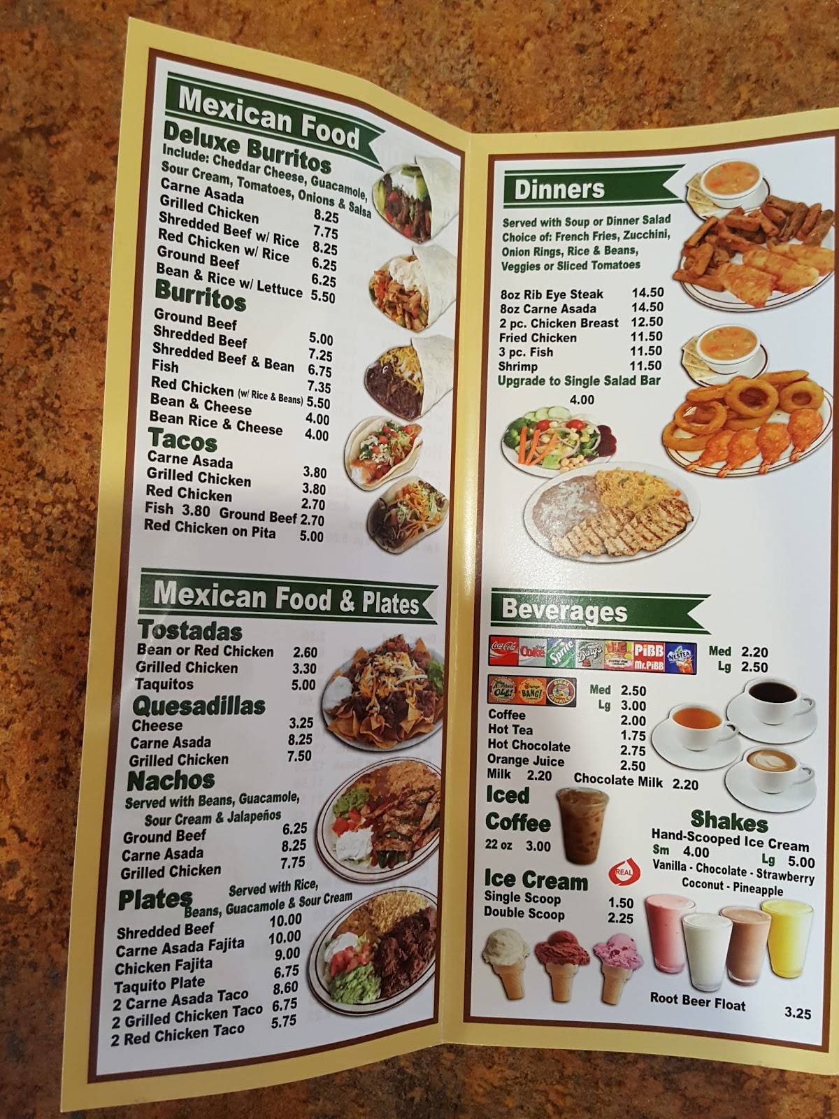 Menu at Perry's Place restaurant, Anaheim, E La Palma Ave