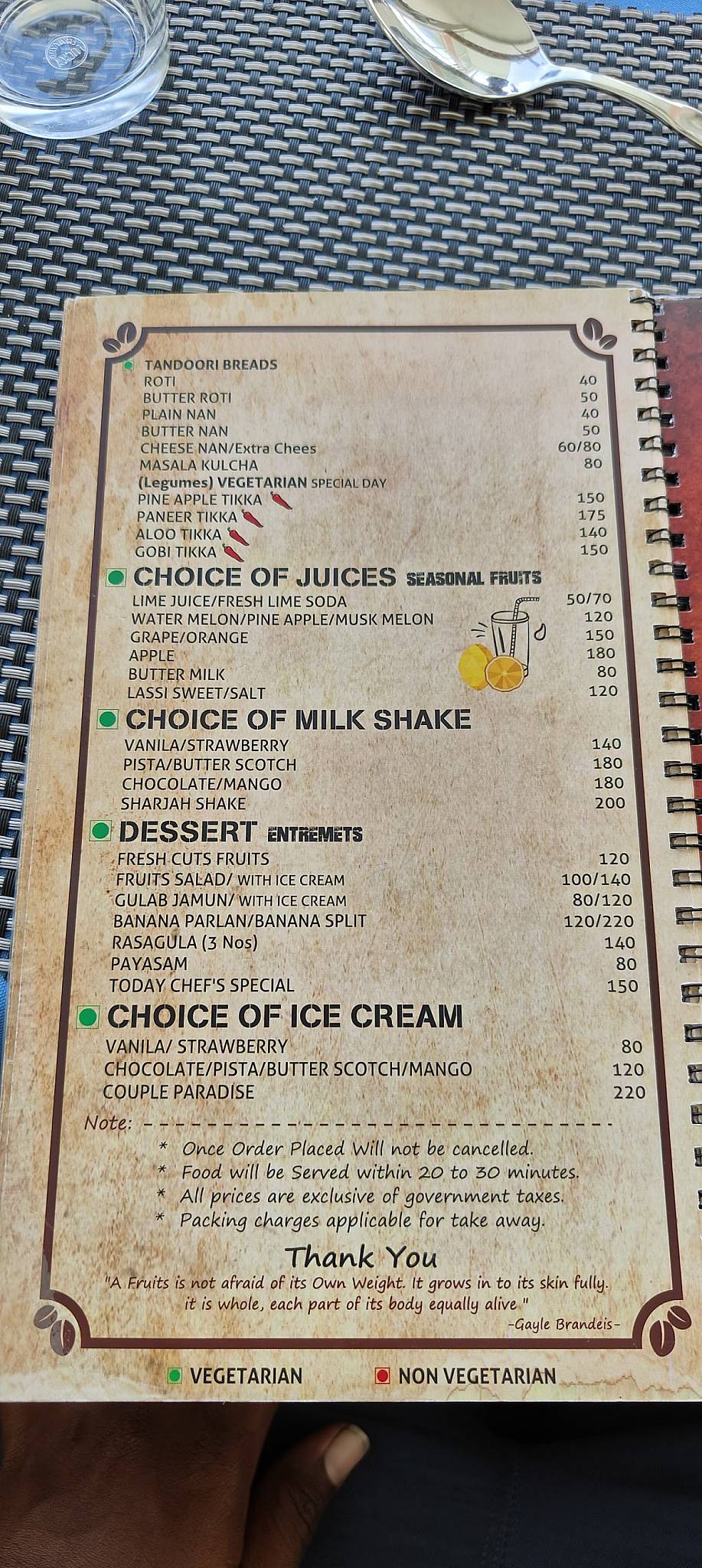 Menu at Top Station Multi Cuisine Restaurant, Munnar