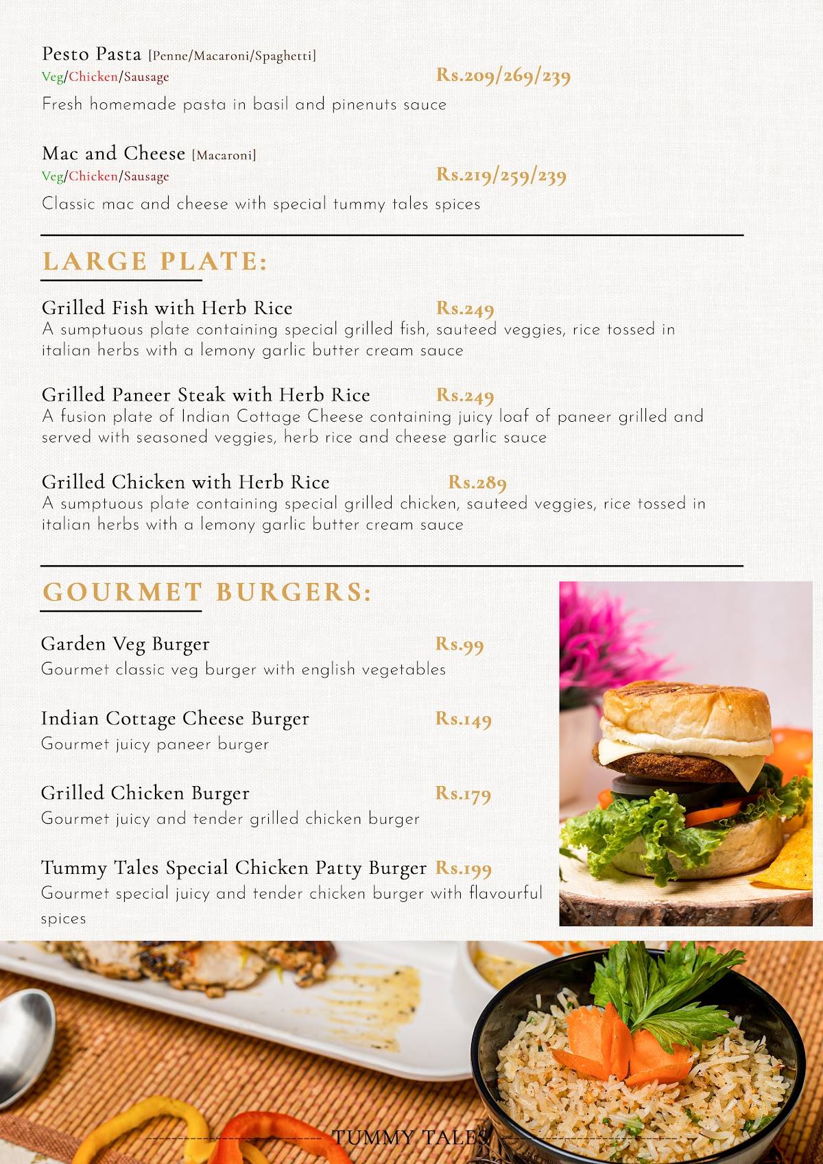 Menu at Tummy Tales, Chennai