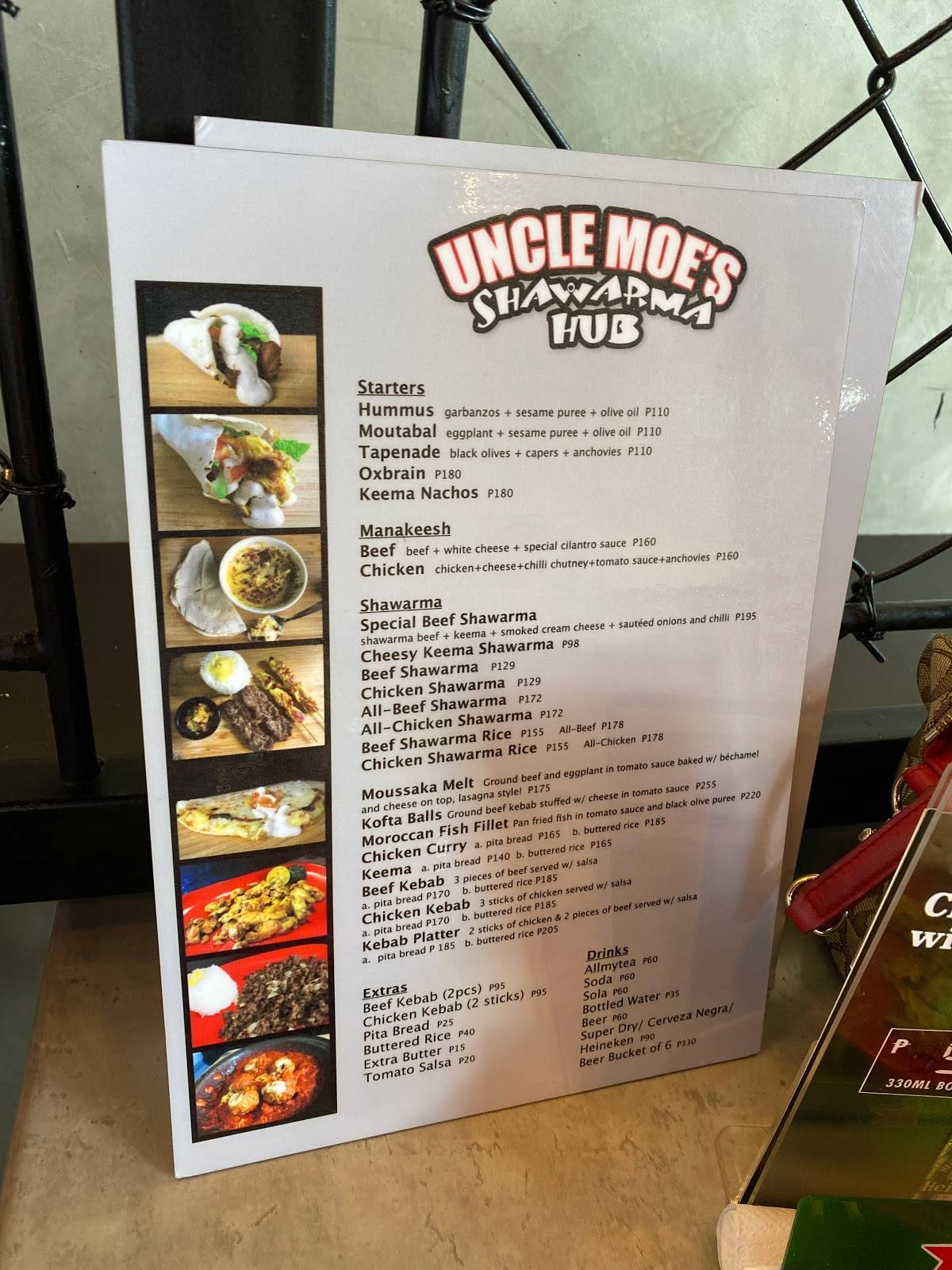 Menu at Uncle Moe's Shawarma Hub - Vista Place restaurant, Manila, G3H5+XV4