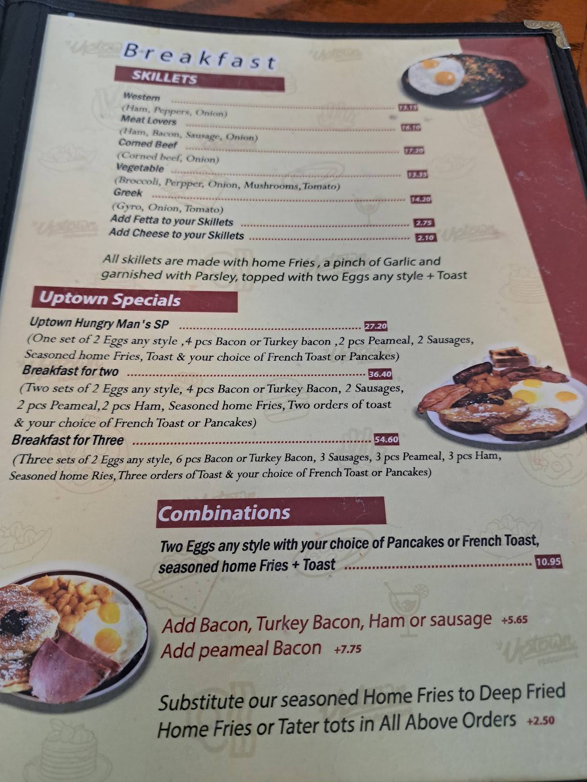 Menu at Uptown Restaurant, Windsor