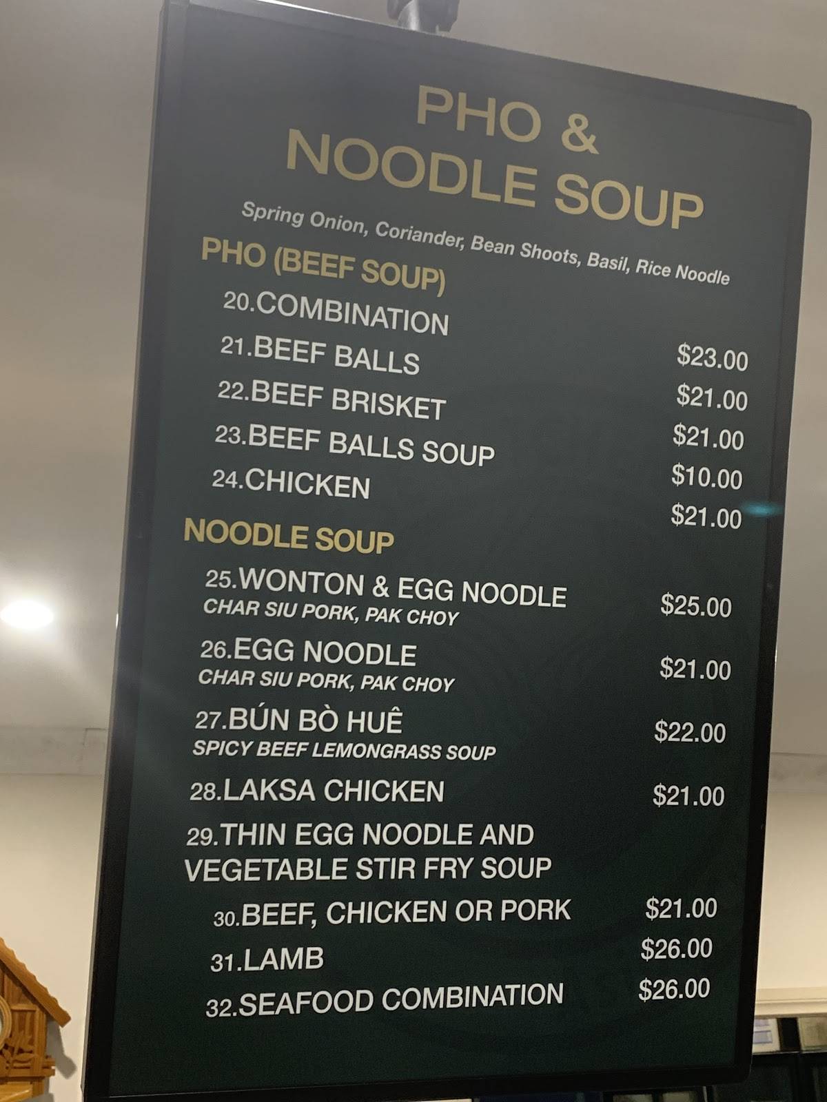 Menu at VIETNAMESE KITCHEN restaurant, North Albury