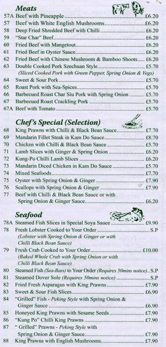 Menu at Wo Fat restaurant, Loughton, 270-272 High Rd