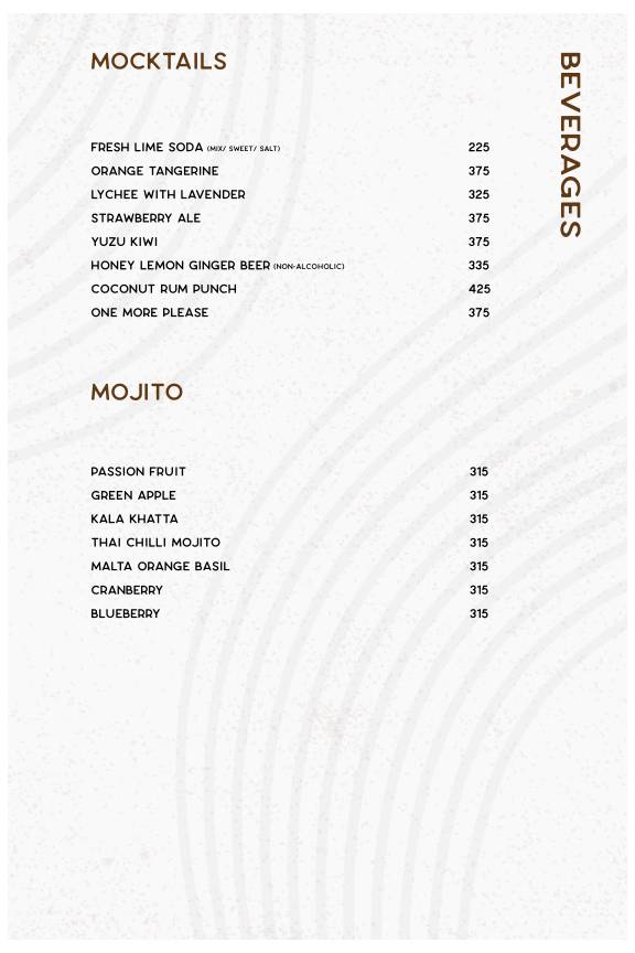 Menu at ZERO The restaurant, Surat