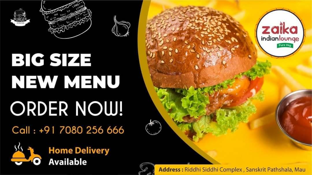 Menu at Zaika Indian lounge, Mau