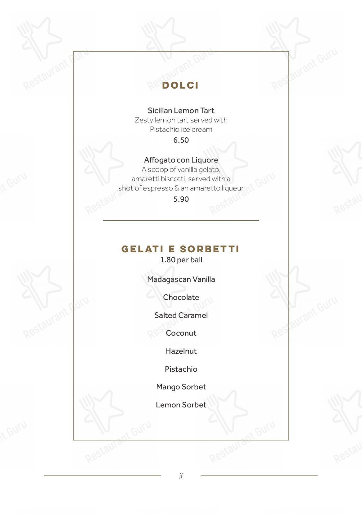 Menu at Zaza restaurant, Amersham
