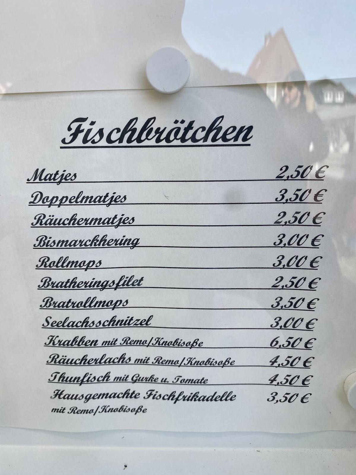 Speisekarte von Zum Backfisch restaurant, Norden, Norddeicher Straße 231