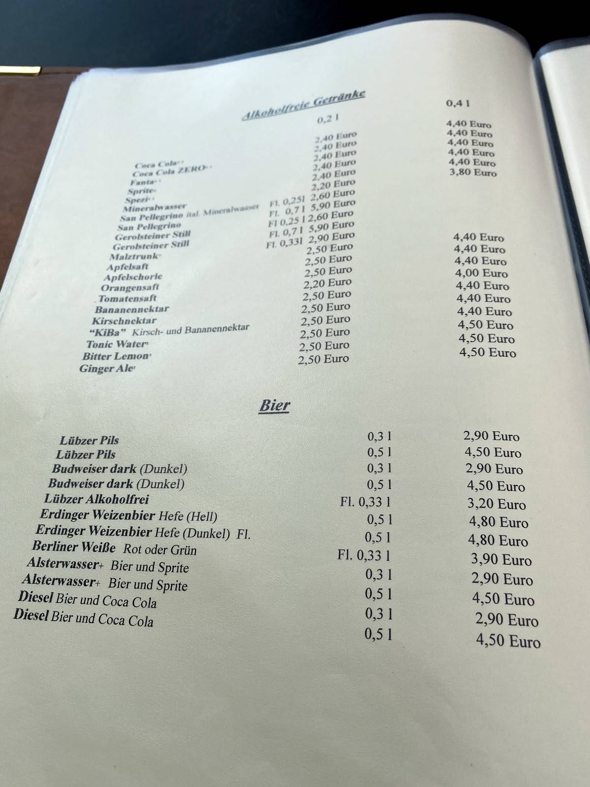 Menu at Restaurant & Pizzeria da Rico, Zinnowitz