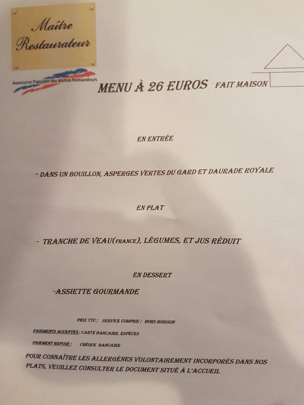 Menu au Restaurant le 5, Saint-Christol-lès-Alès