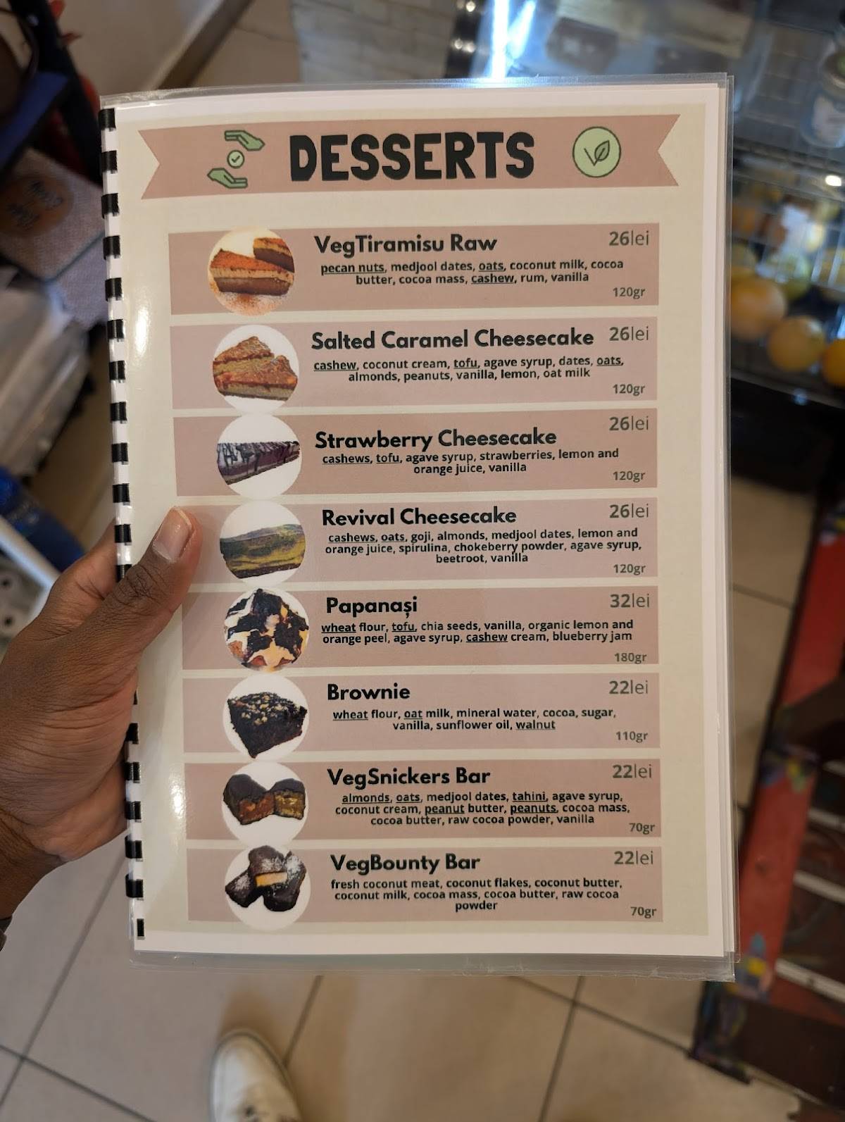 Menu at level up, Bucharest, Strada Sfânta Vineri 10