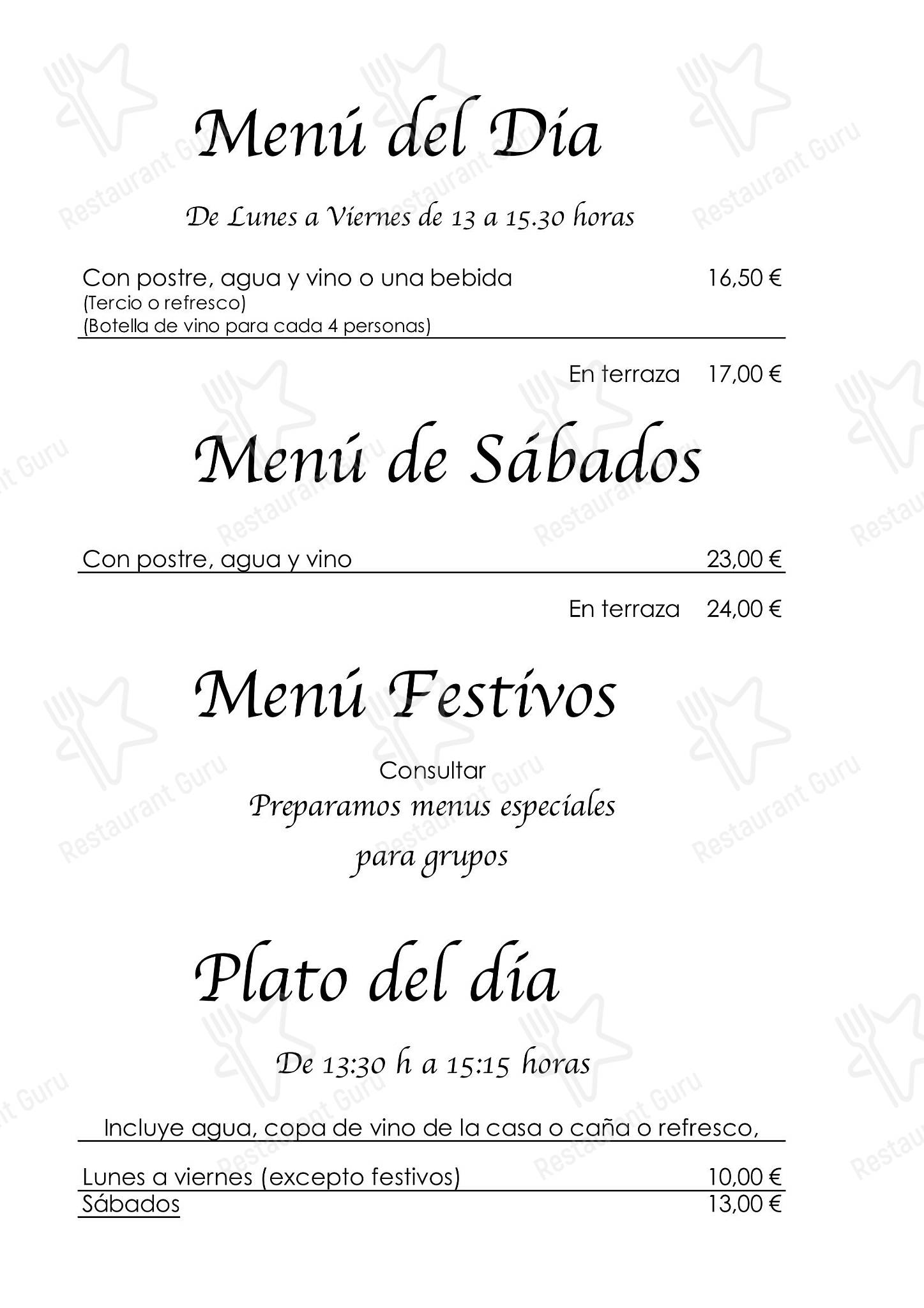 Carta de Restaurante Café Brujas Y Flandes, Zaragoza