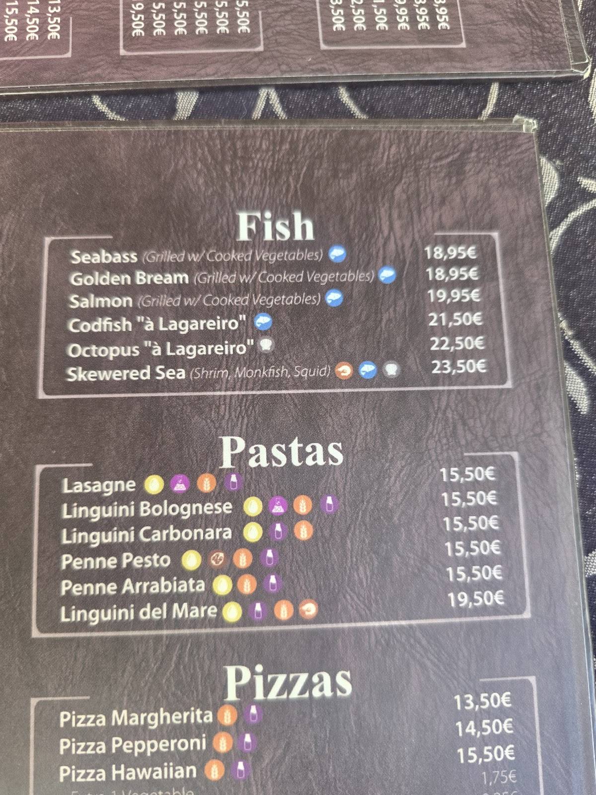 Menu at Restaurante Casanova, Albufeira