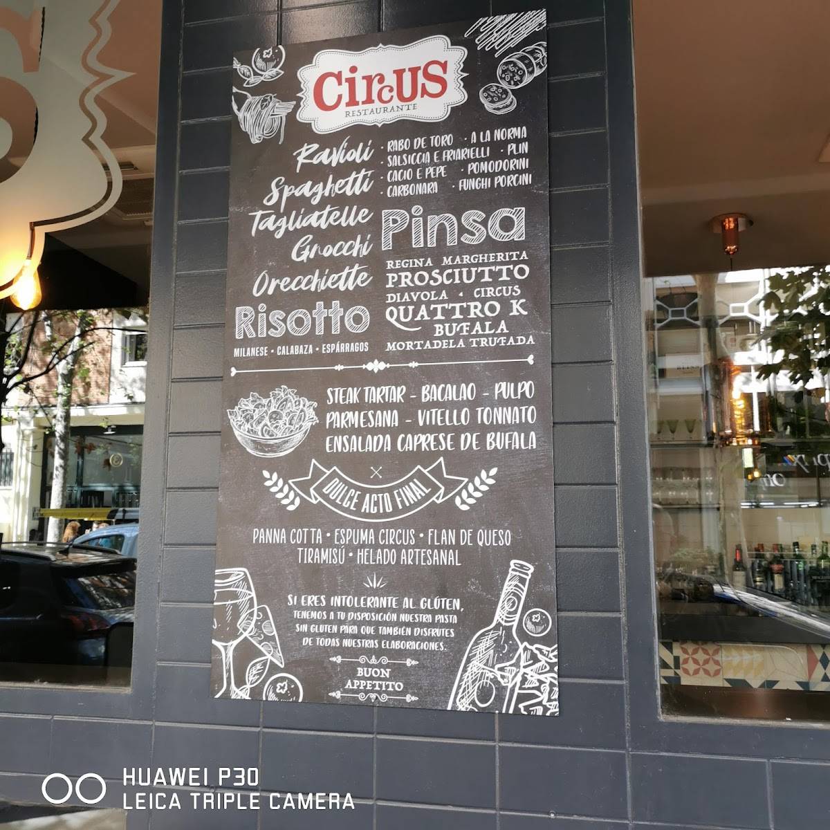 Menu at Restaurante Circus Madrid, Madrid