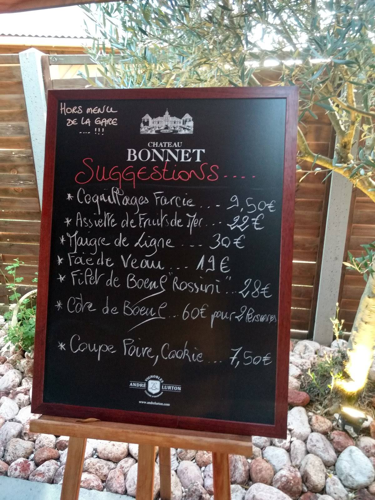 Menu au Resto de la Gare restaurant, Hourtin