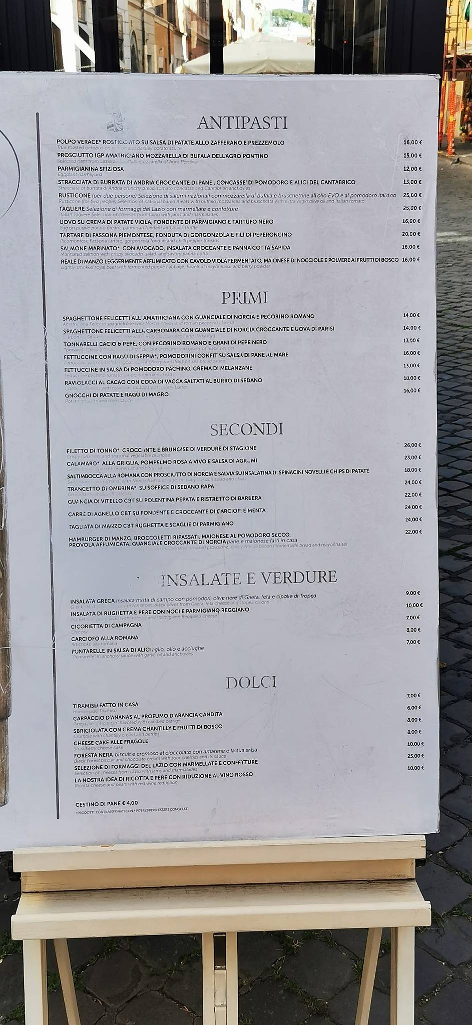 Menu at Ristorante Arlù, Rome, Borgo Pio