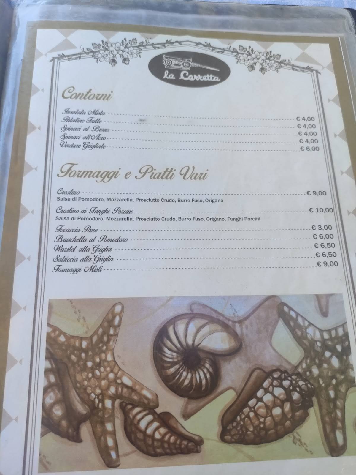 Menu da Ristorante La Carretta, Massa, Viale A. Vespucci
