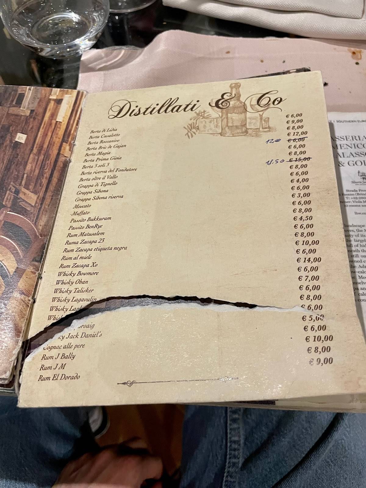 Menu da La Querida steakhouse, Roma, Viale del Circuito