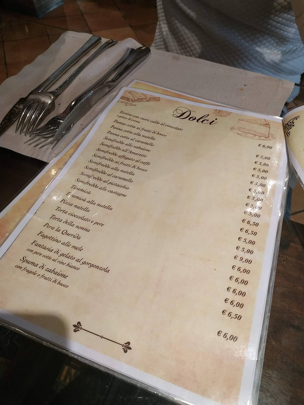 Menu da La Querida steakhouse, Roma, Viale del Circuito