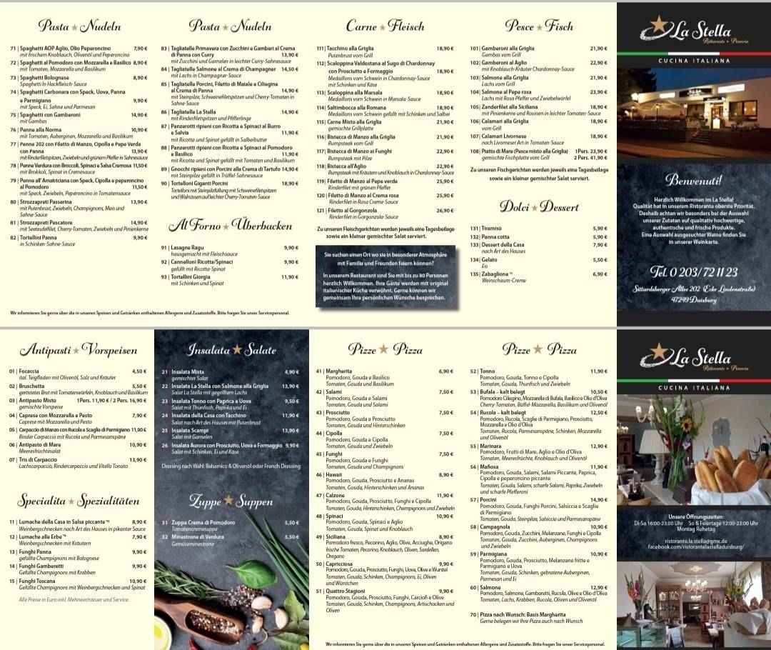 Menu da Ristorante La stella, Colleferro