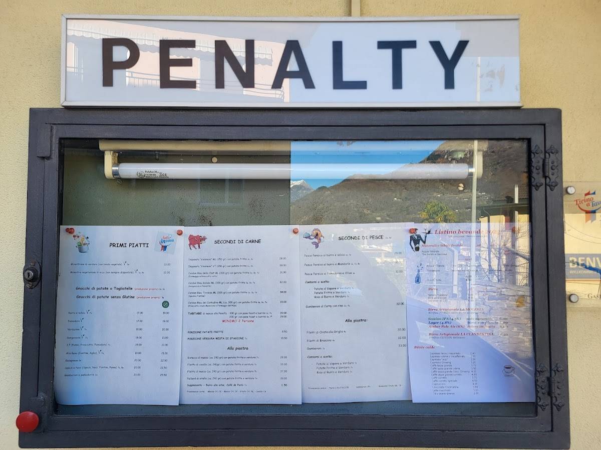 Menu da Ristorante Osteria Penalty, Bellinzona