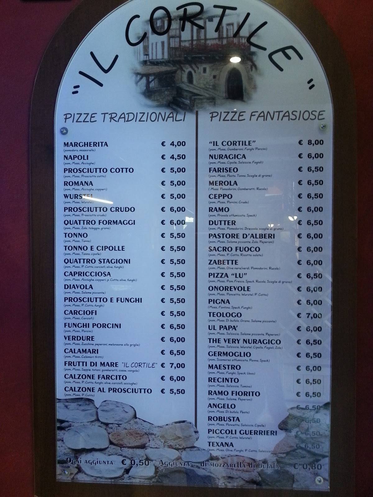 Speisekarte von Ristorante Pizzeria Il Cortile, Ligni, Via Cadore