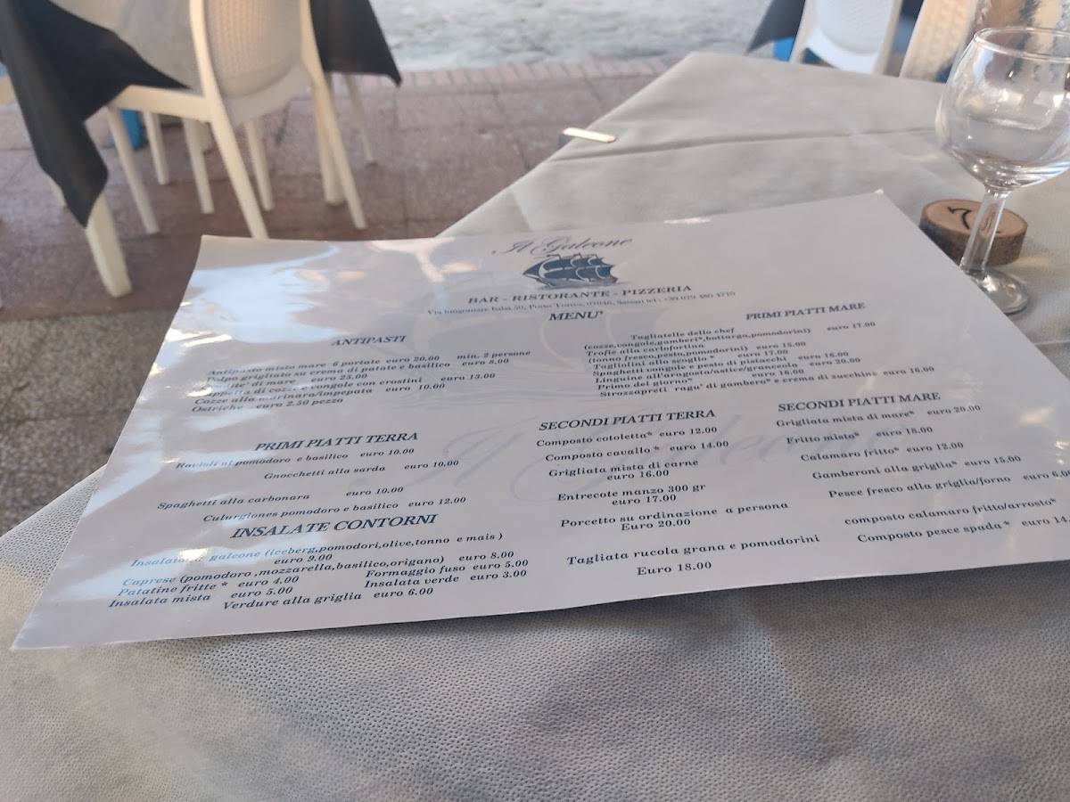 Menu da IL Galeone Ristorante Bar, Porto Torres, Via Lungomare Balai