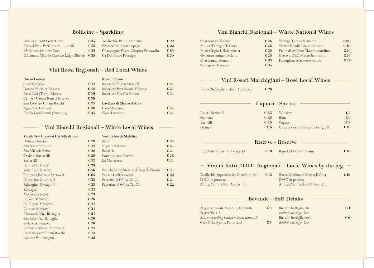 Menu au Ristorante Trattoria La Moretta dal 1897, Ancone