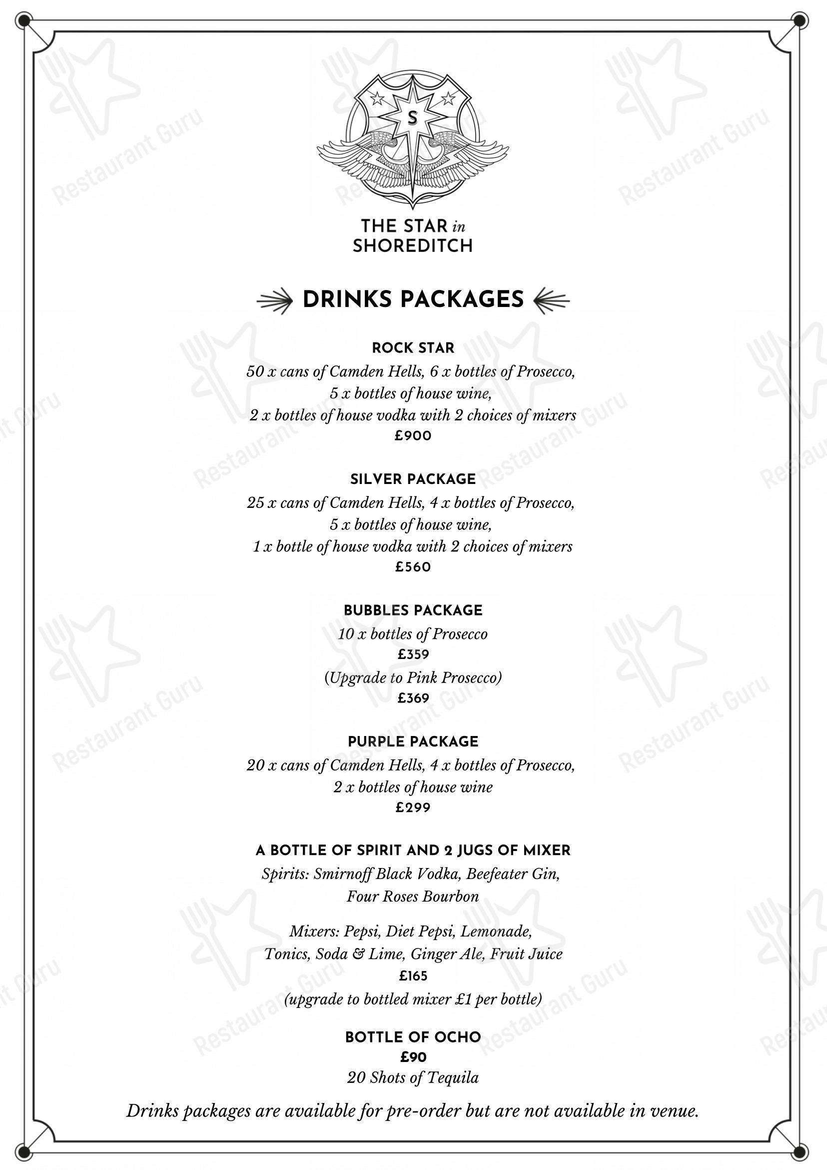 Menu at Roadtrip & The Workshop pub & bar, London