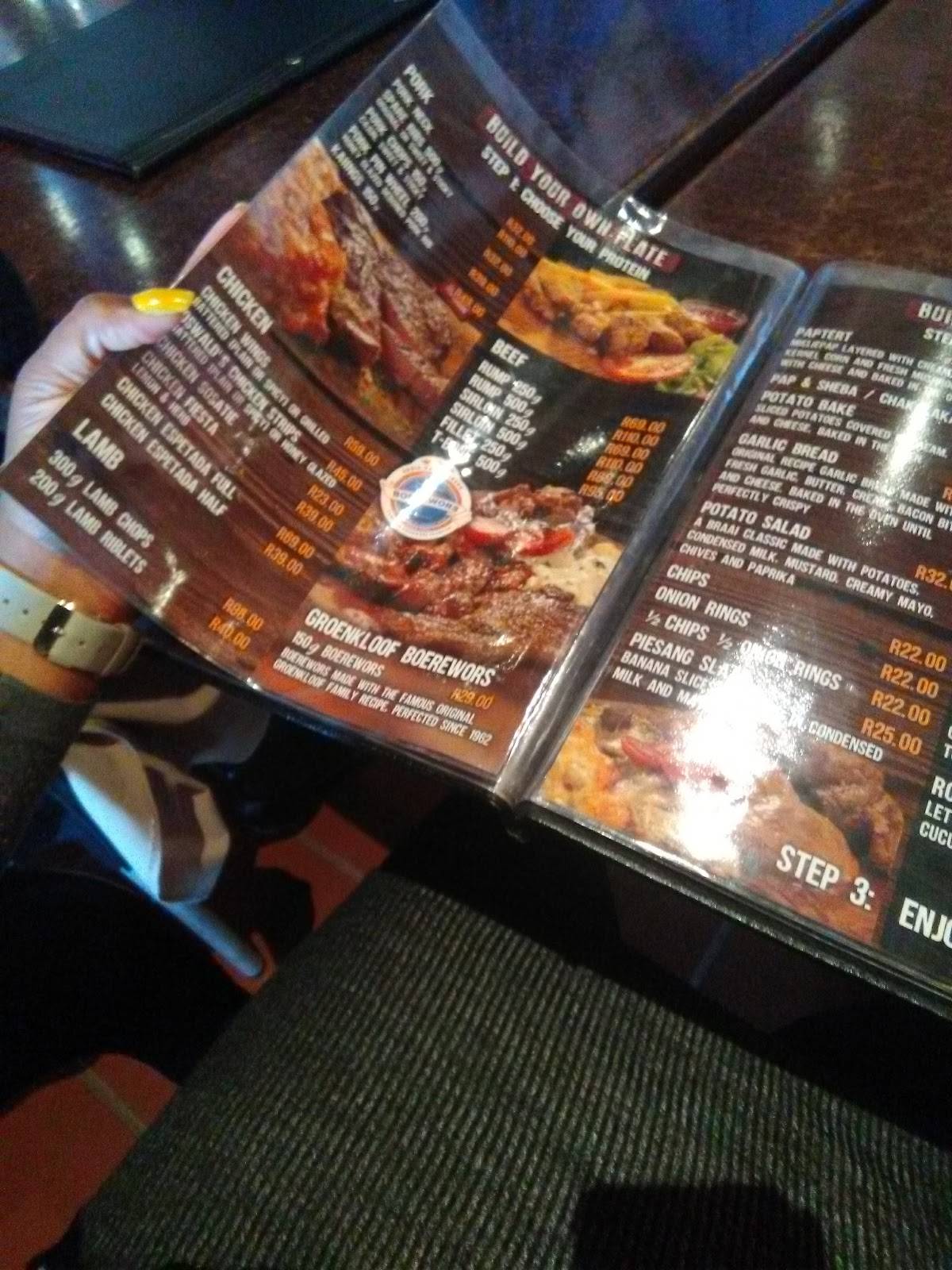 Menu at Rock@88 Lynnwood restaurant, Pretoria