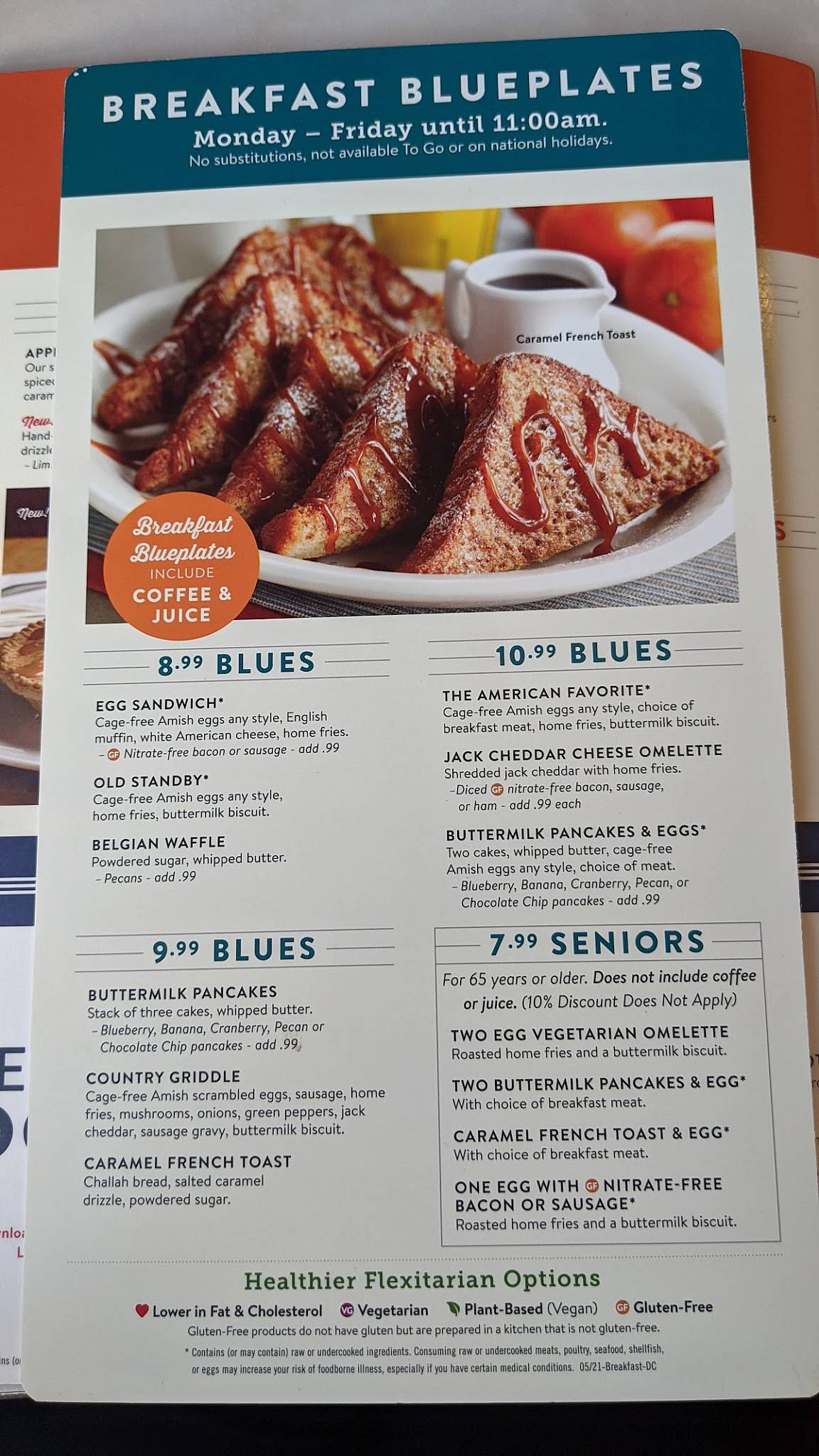 Menu at Silver Diner restaurant, Rockville, Rockville Pike