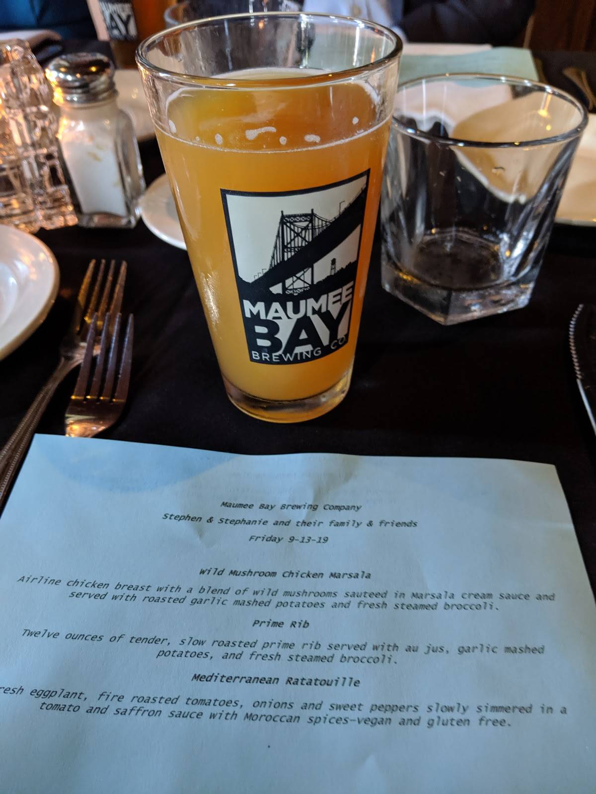 Menu at Rockwell's steakhouse, Toledo, 27 Broadway St