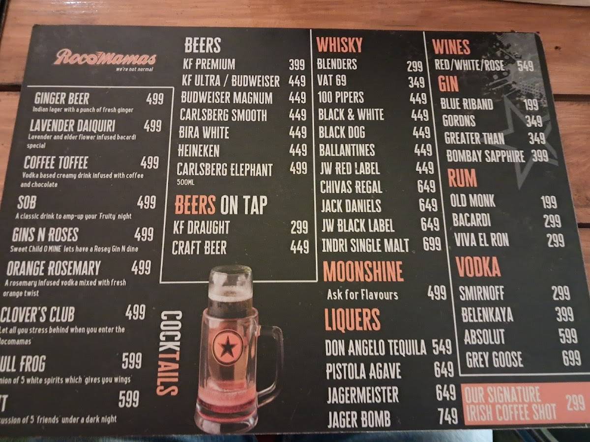 Menu at RocoMamas Kalyani Nagar, Pune