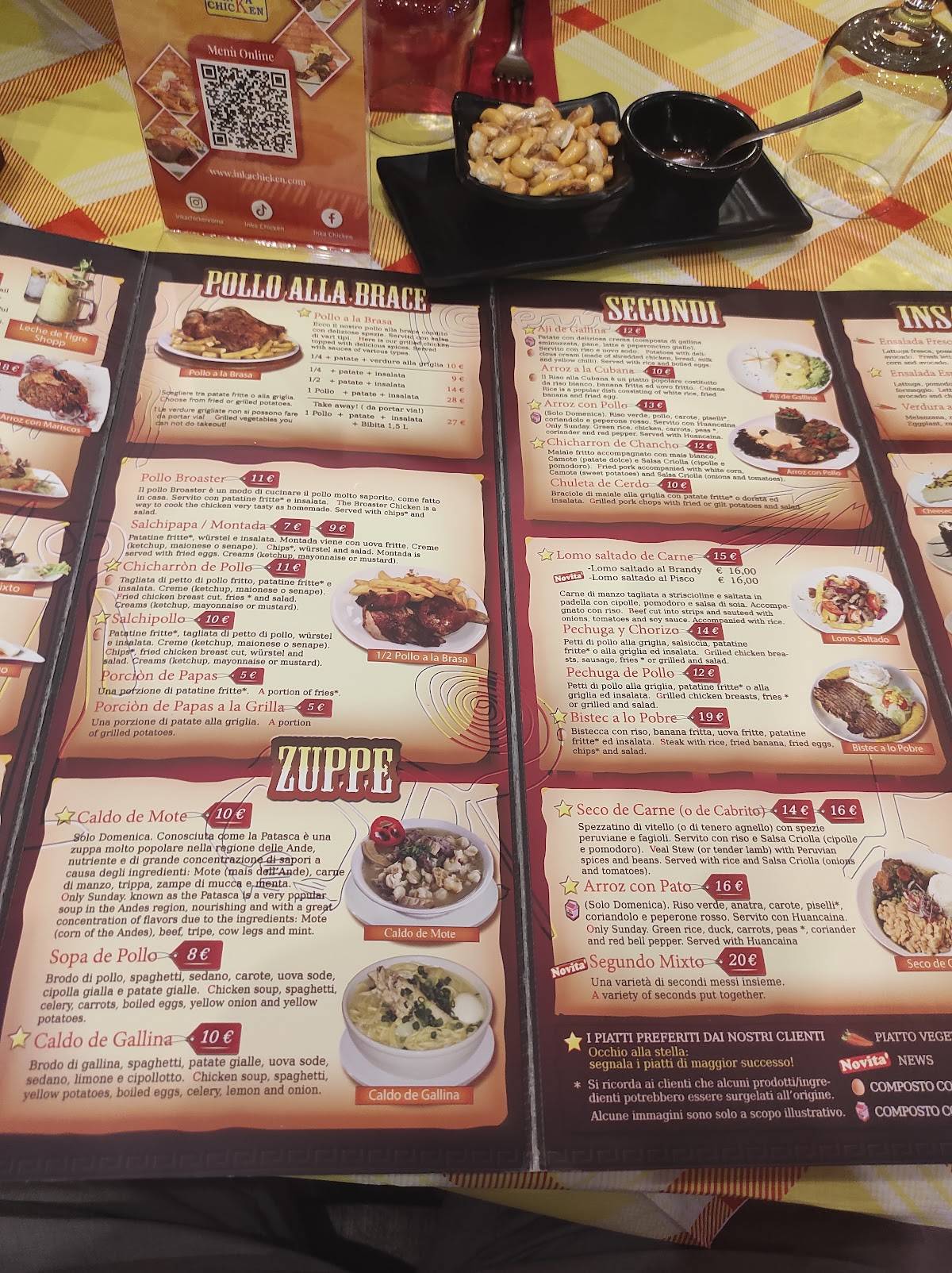 Menu da Inka Chicken ristorante, Roma, Via di Monte Testaccio