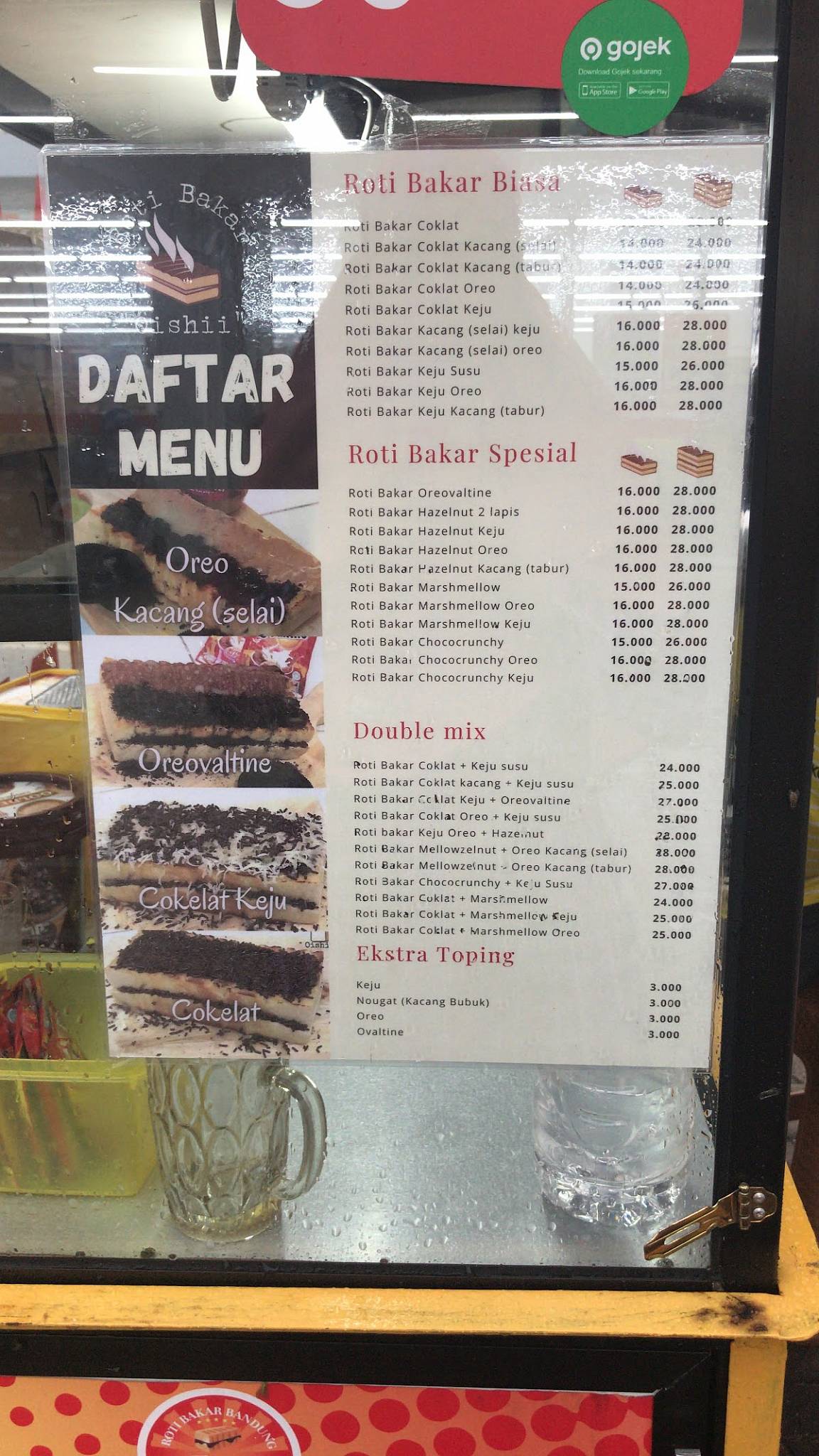 Menu at Roti Bakar Oishii, Bekasi Regency