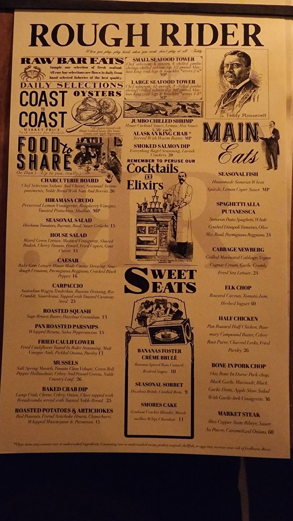 Menu at Rough Rider pub & bar, Phoenix