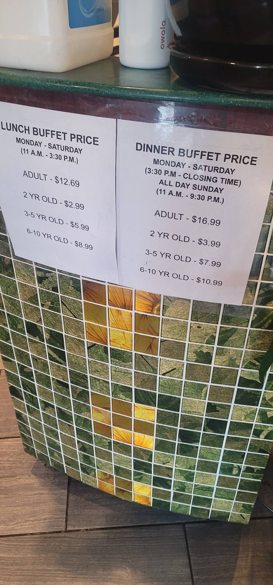 Menu at Royal House Buffet restaurant, Wilkes-Barre Township