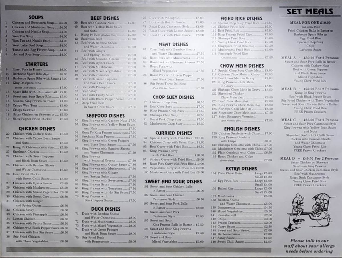 Menu at Ruby Cantonese & Chinese Takeaway fast food, Bridgwater