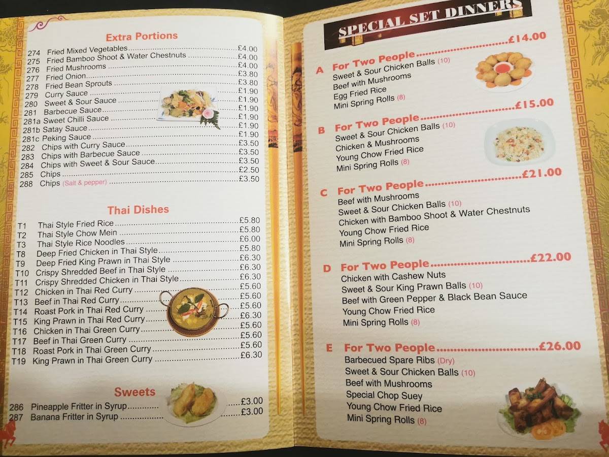 Menu at Ruby Chinese Takeaway restaurant, Wisbech