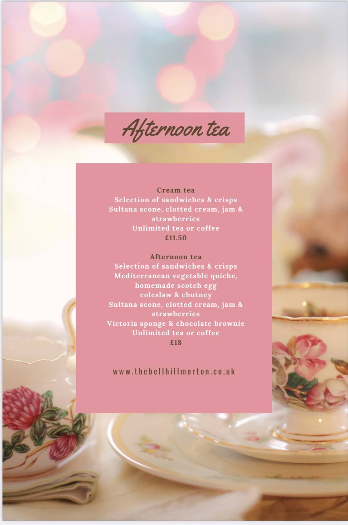 Menu at The Bell Inn pub & bar, Rugby